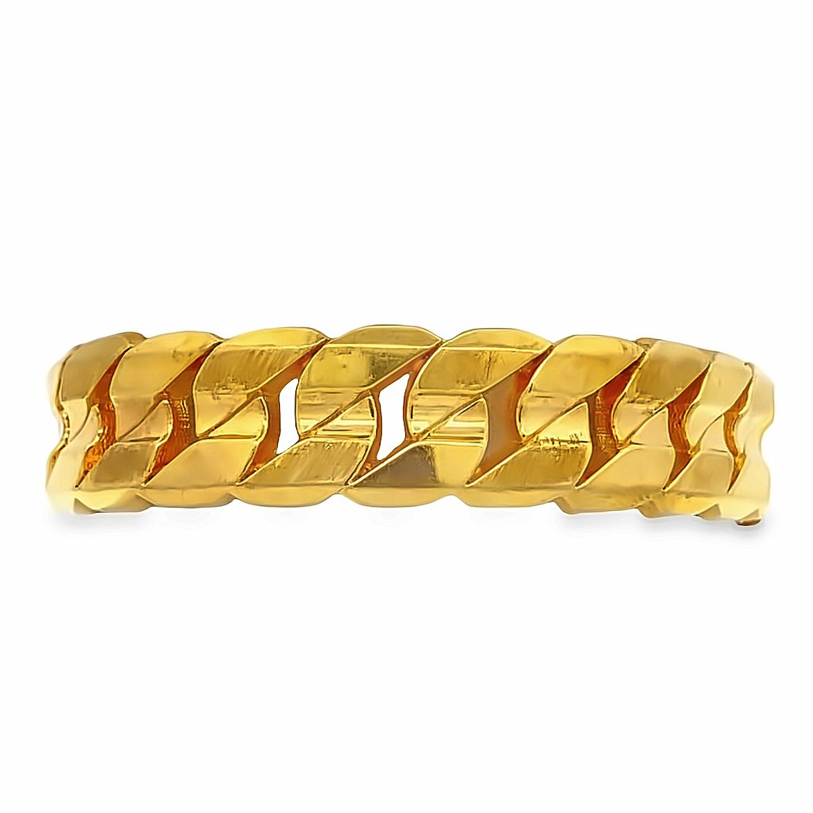 Gold 10k Cuban link pattern Slave band – Jesse's Jewellery