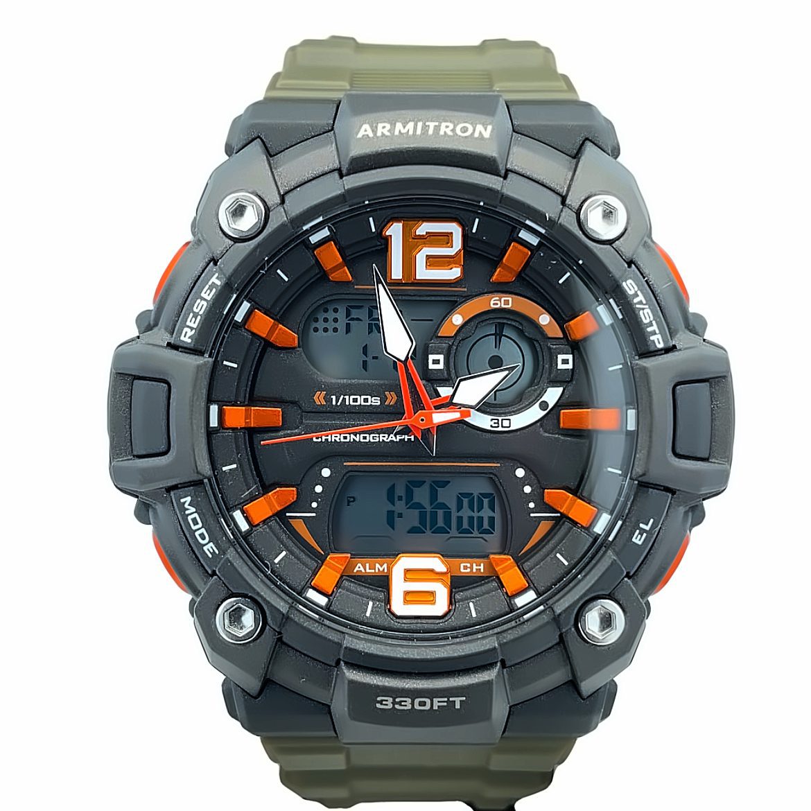 Green & Black Round Face Rubber Band Armitron Gents Watch – Jesse's ...